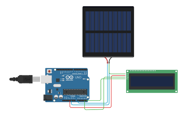 Circuit design Panel solar - Tinkercad