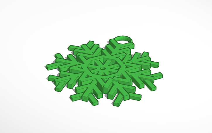 3D design ornament_snowflake_raised_green - Tinkercad