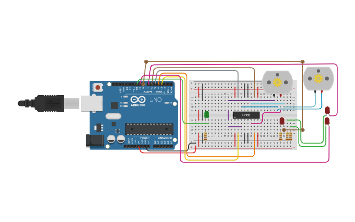 Circuit design Motor L293D à finir - Tinkercad