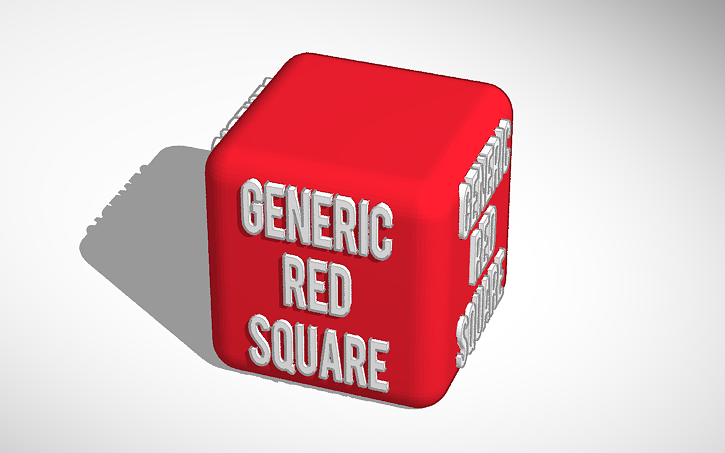 3D design generic red square | Tinkercad