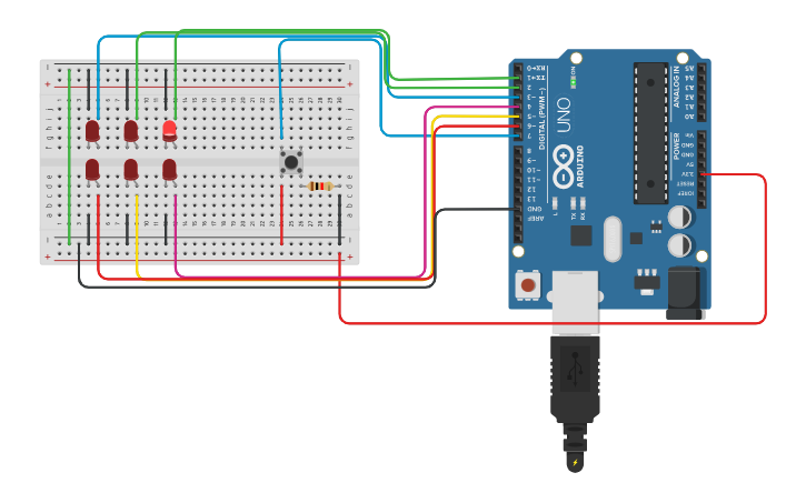 Circuit design electronic dice | Tinkercad