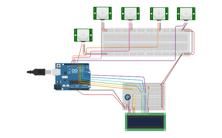 Circuit design Aula 12 - sensor da casa | Tinkercad