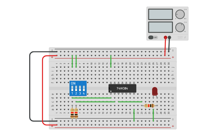 Circuit design NOT Gate | Tinkercad