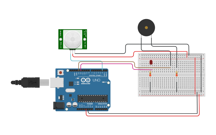 Circuit design Motion system - Tinkercad