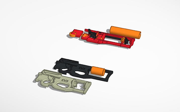 3D design mini p90(work in progress) - Tinkercad