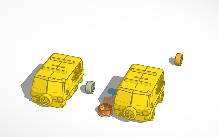 3D design Mystery Machine Bank - Tinkercad