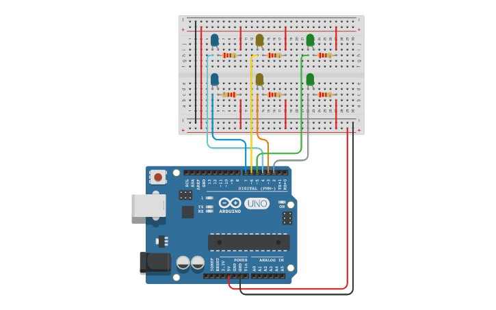 Circuit design For Loop | Tinkercad