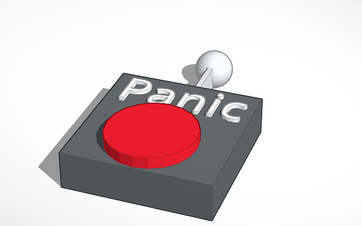 3D design Panic Button - Tinkercad