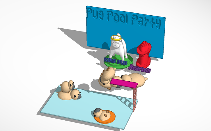 3D design Pug Pool Party | Tinkercad