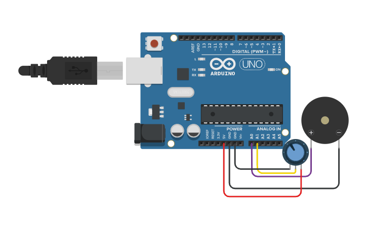 Circuit design Music Pot | Tinkercad