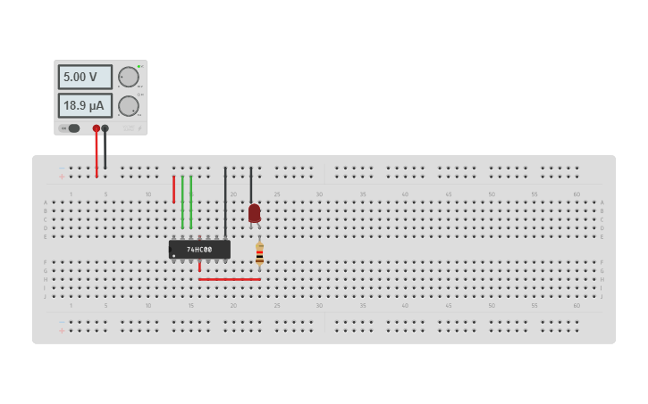 Circuit design 74LS00 | Tinkercad