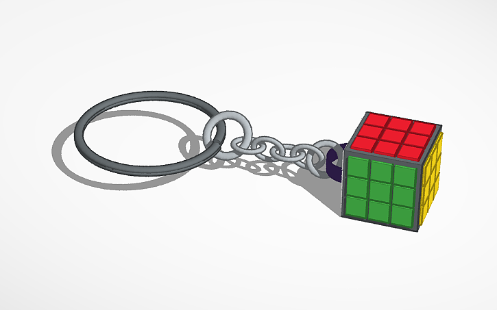 3D design rubik's cube keychain - Tinkercad