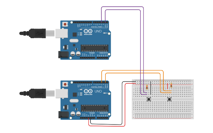 Circuit design push pull push up | Tinkercad