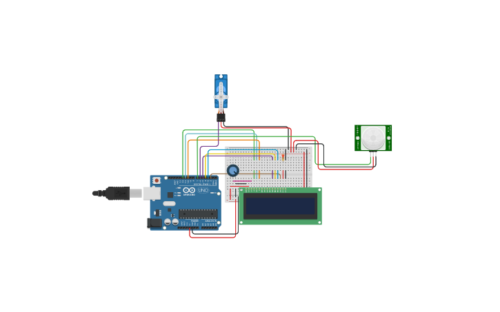 Circuit design IR Read With LCD 16,2 Message Arduino | Tinkercad
