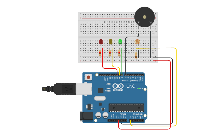 Circuit design Sensor de luz - Tinkercad