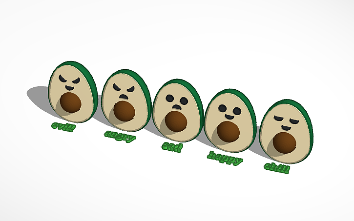 3D design avocado meme - Tinkercad