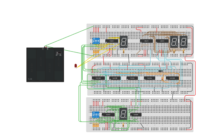 Circuit design Sumador-Restador - Tinkercad