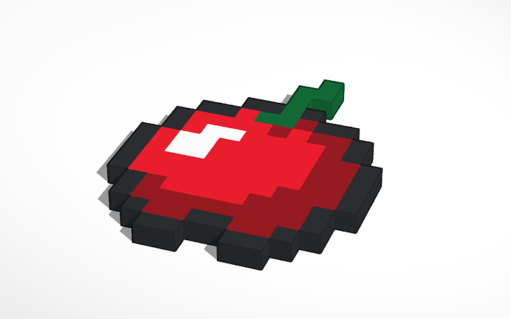 3D design Minecraft Pixel Art Apple | Tinkercad