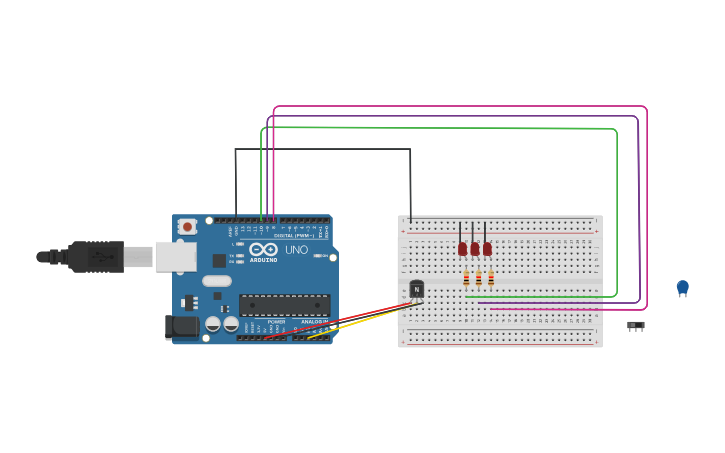 Circuit design Temperature Sensor - Tinkercad