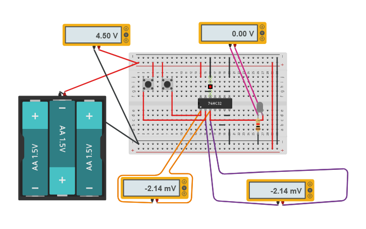 Circuit design Bramka OR - Tinkercad