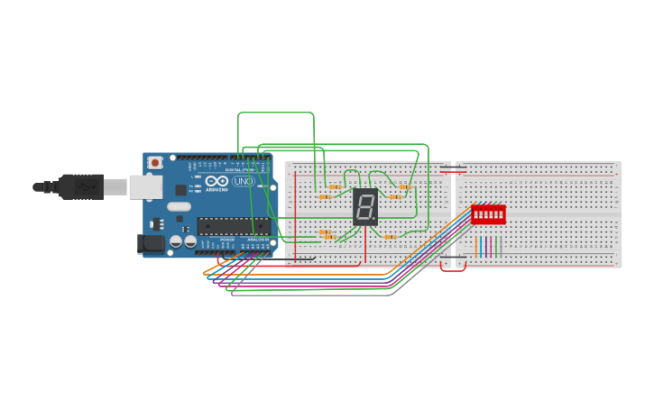 Circuit design DIP Switch 7_Display LED 7 segmentos (Ánodo-Común ...