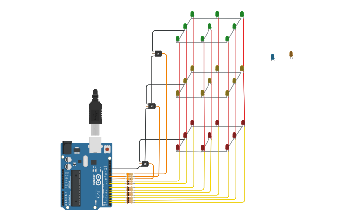 Circuit design cubo 3x3x3 - Tinkercad