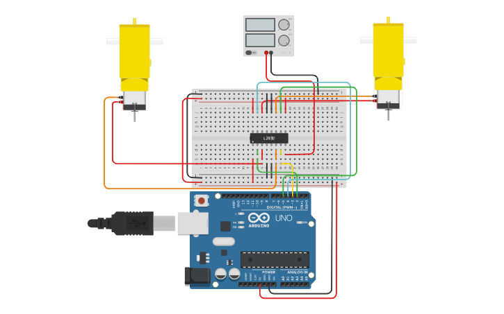 Circuit design TEST MOTOR | Tinkercad