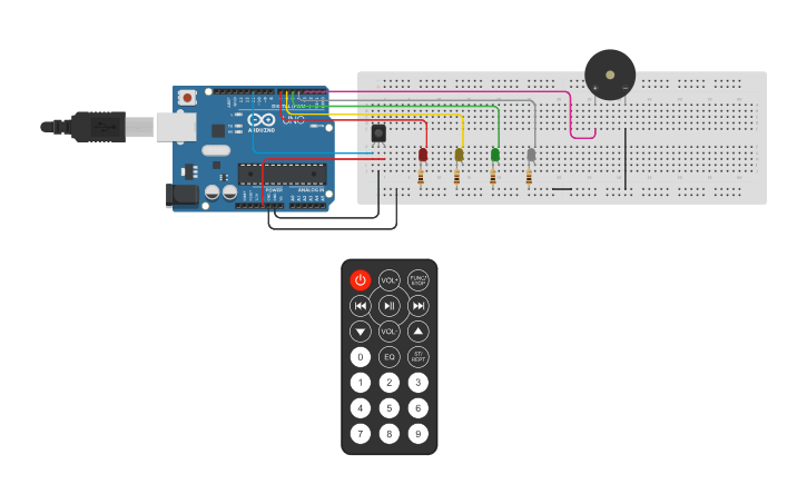 Circuit design Control Remote - Tinkercad