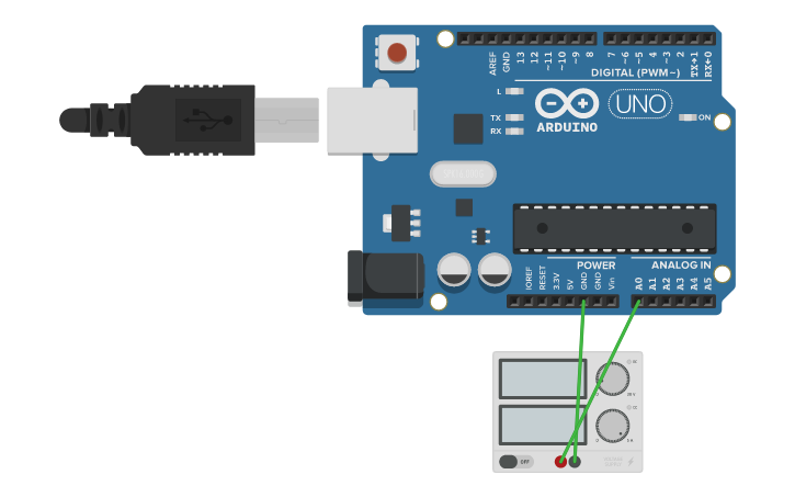 Circuit design Medir voltaje con arduino - Tinkercad