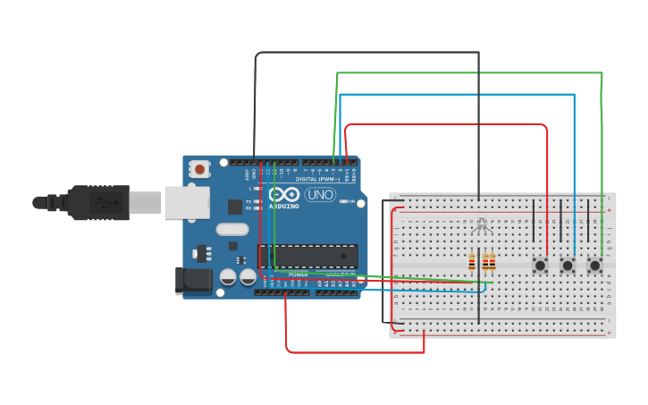 Circuit design RGB LED | Tinkercad