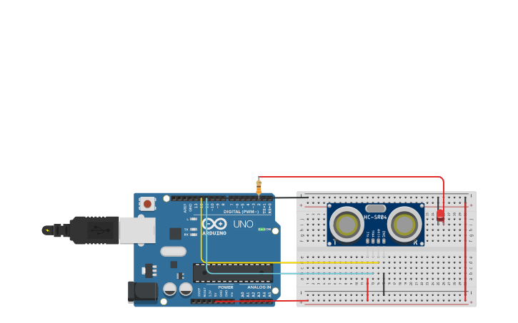 Circuit design Ultrasonic Sensor | Tinkercad