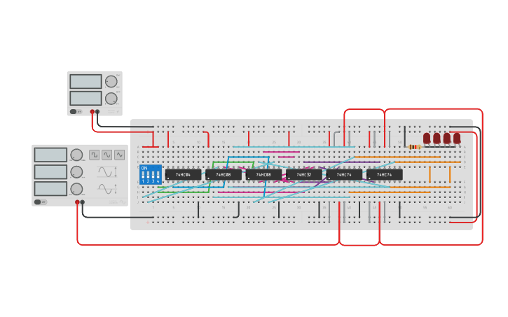 Circuit design 8 BIDIRECTIONAL SHIFT REGISTER - Tinkercad