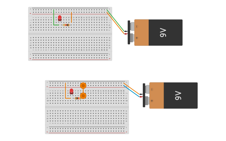 Circuit design circuitos basicos - Tinkercad
