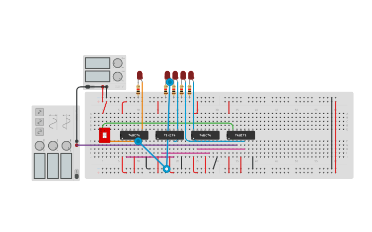 Circuit design 106120030-Shift Left Register | Tinkercad