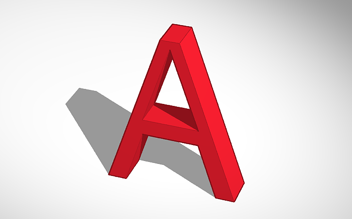 3D design Letra A - Tinkercad