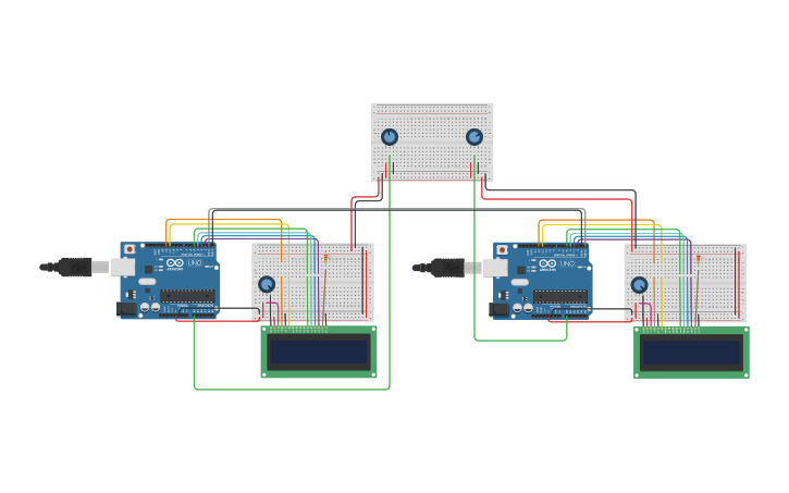 Circuit Design Arduino To Arduino Serial Communication Tinkercad