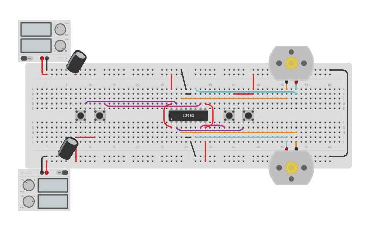 Circuit design L293D - Tinkercad