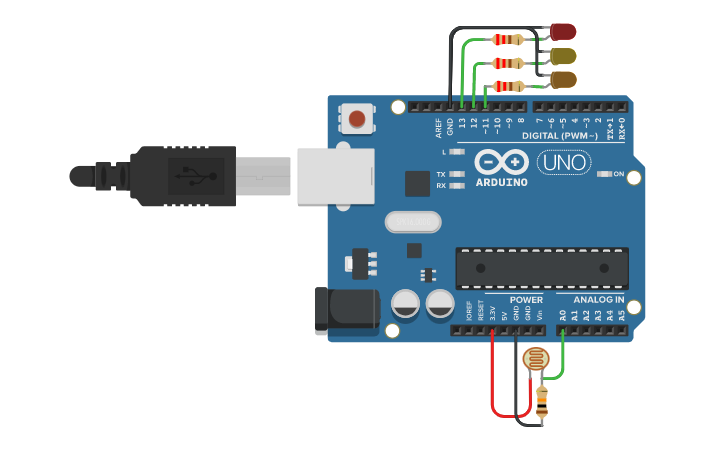 Circuit design MHS Arduino Lesson 3_LDR2 - Tinkercad