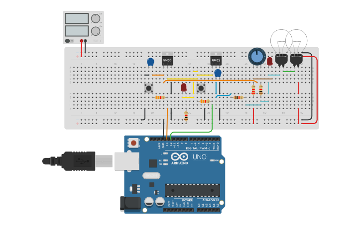 Circuit design On/off nmos uno | Tinkercad