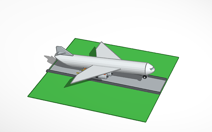 3D design Commercial Airplane - Tinkercad