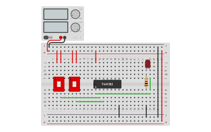 Circuit design Exp 2b.3 : NOR Gate | Tinkercad