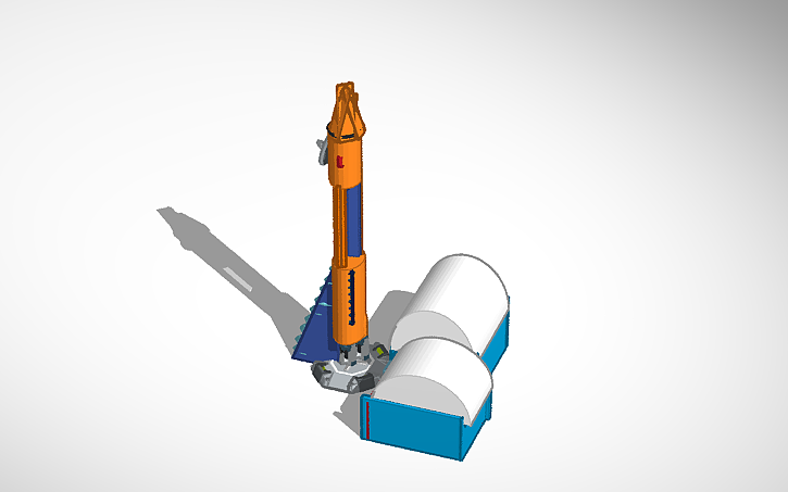 3D design rocket on the moon - Tinkercad