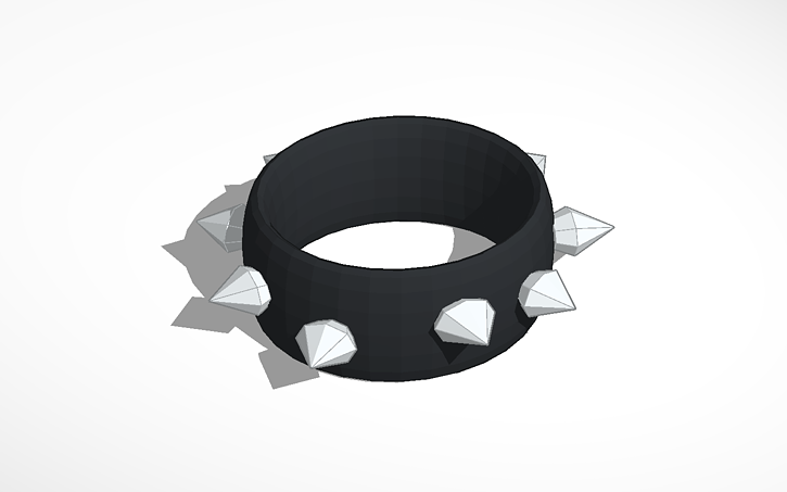 3D design spiked braclet - Tinkercad