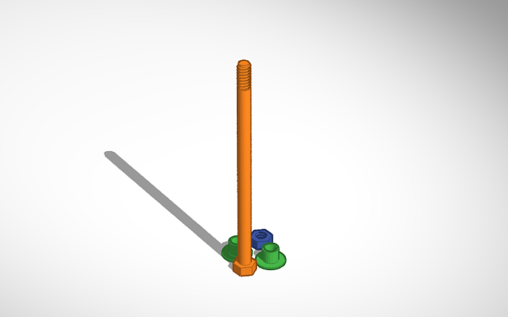 3D design Long Bolt - Tinkercad