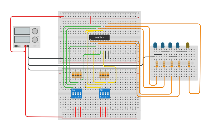 Circuit design sumator | Tinkercad