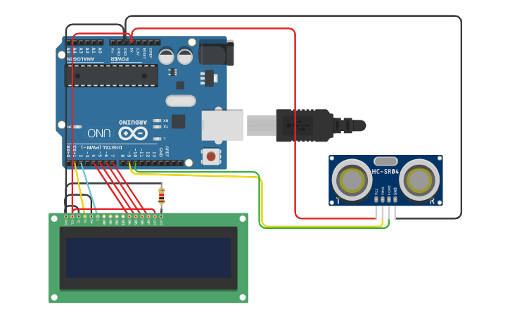 Circuit design Ultrasonic Transducer - Tinkercad