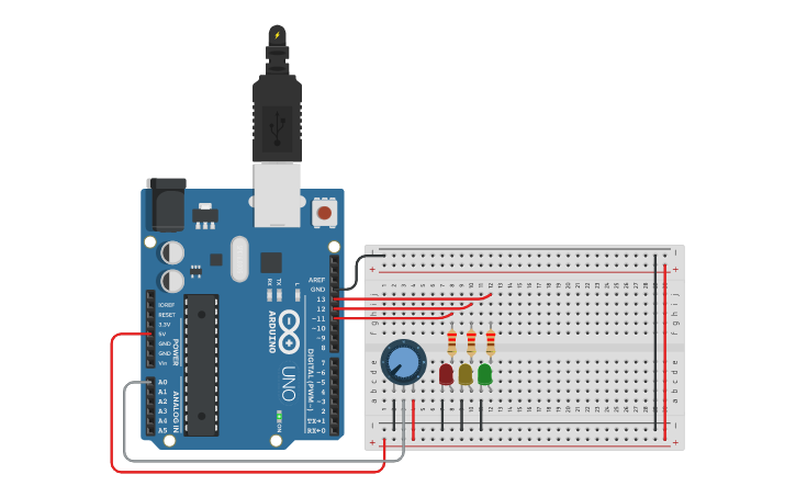 Circuit design b) ARDUINO II LAB 10 | Tinkercad