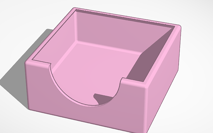 3D design post it pot - Tinkercad