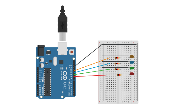 Circuit design LED Blinking - Tinkercad