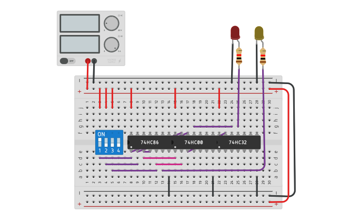 Circuit design FULL ADDER USING BASIC GATE | Tinkercad